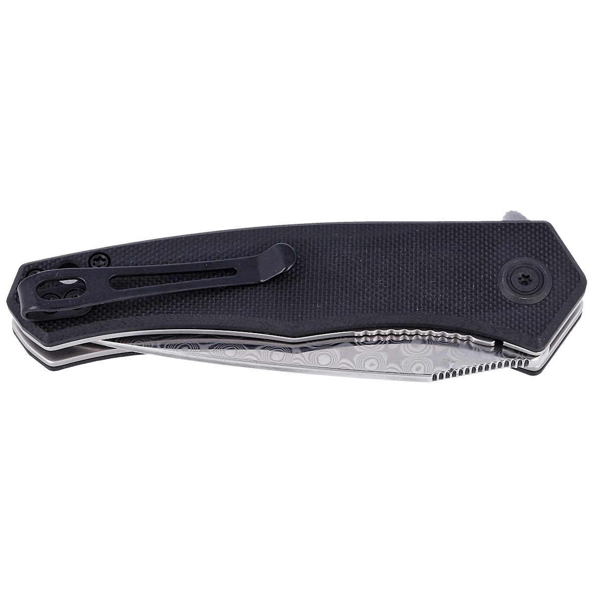 Kubey Knife Cadmus Black G10, Damascus by Max (KU055E) | KnivesMania ⚔️