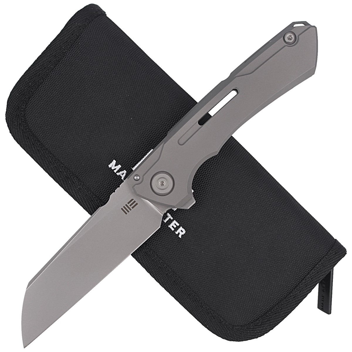 WE Knife Mini Buster Gray Titanium, Polished Bead Blasted CPM 20CV by ...