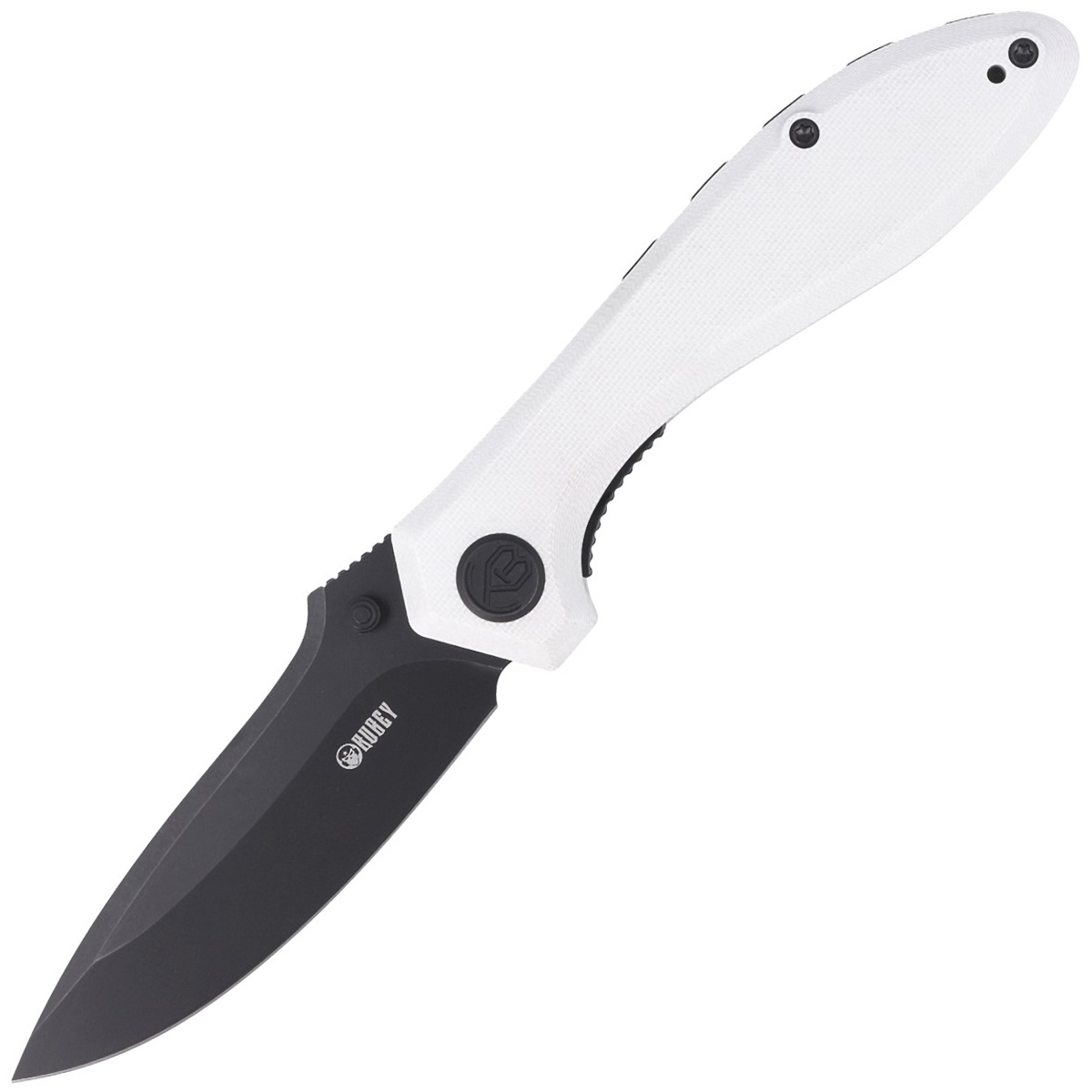 Kubey Ruckus Knife Ivory G10, Dark Stonewashed AUS-10 by Sherif ...