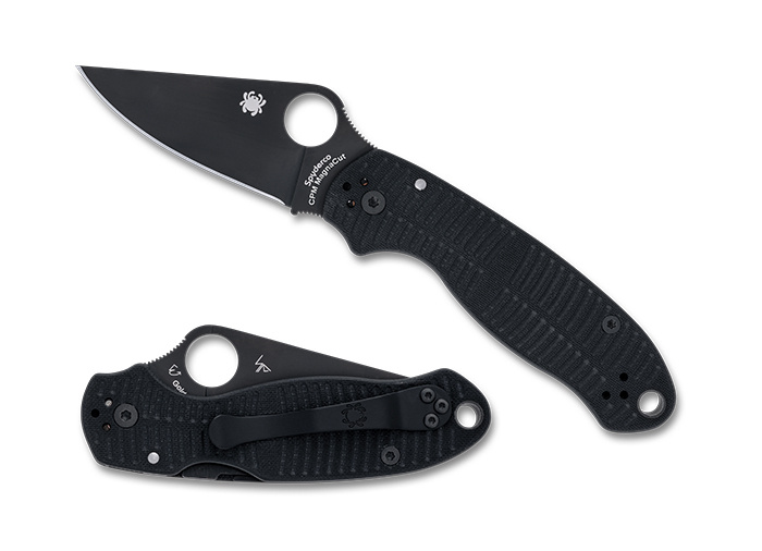 Nóż składany Spyderco Para 3 Salt Black G10, Black DLC MagnaCut by Sal ...